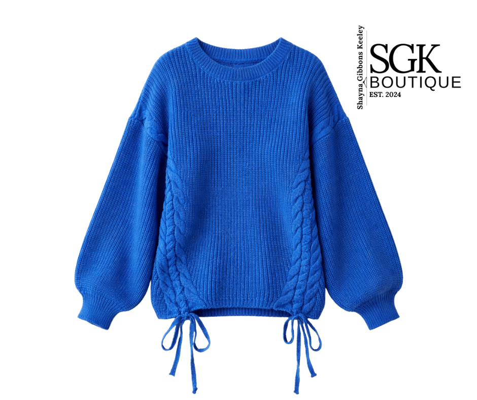 Cable Drawstring Sweater – Shayna Gibbons Keeley Boutique